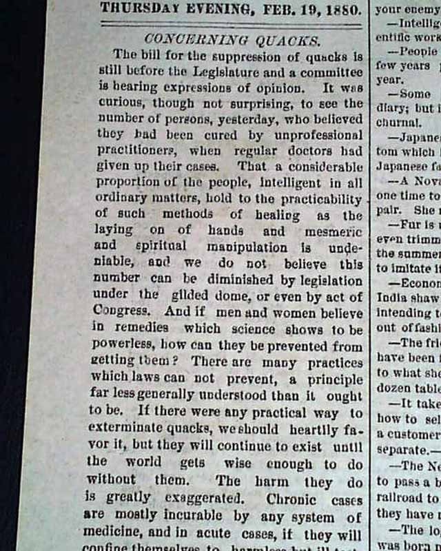 19th century Quackery... - RareNewspapers.com
