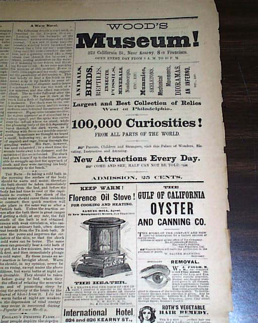 1877 Old West Newspaper From Merced CA...... - RareNewspapers.com