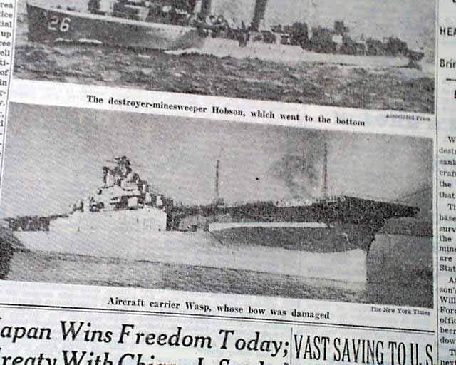 1952 USS Hobson & Wasp disaster.... - RareNewspapers.com