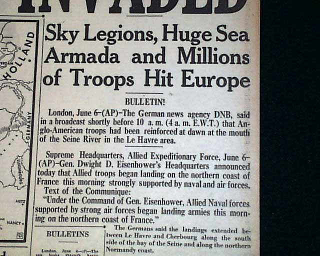 D-Day Invasion In 1944 World War II...... - RareNewspapers.com