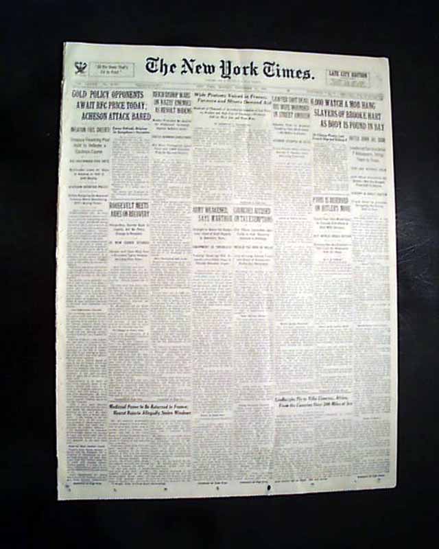 San Jose, California lynchings... Brooke Hart... - RareNewspapers.com