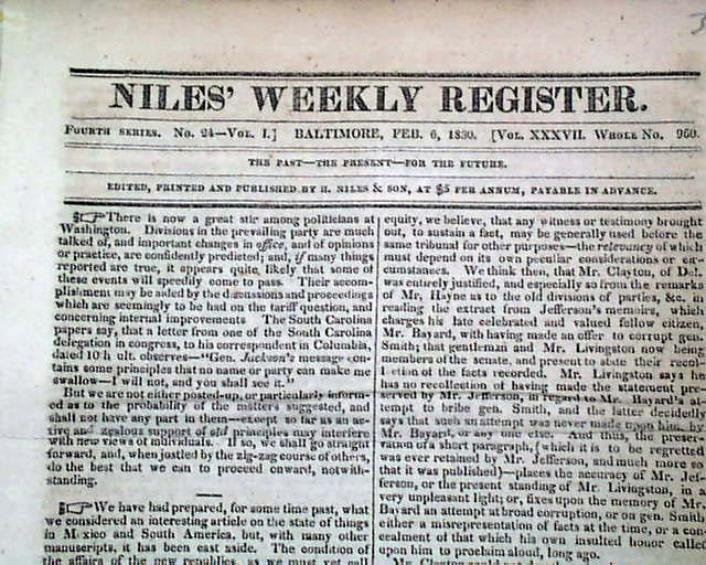 Signer of the Declaration of Independence... Charles Carroll... 1830 ...