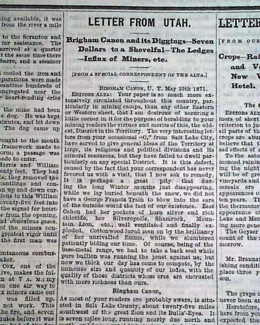 1871 Old West Newspaper From SAN FRANCISCO CA... - RareNewspapers.com