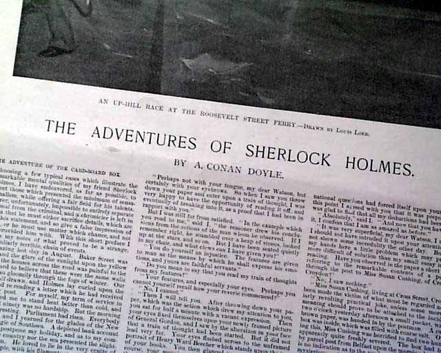 1st American newspaper publication of a Sherlock Holmes story ...