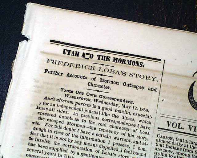 Much on the Mormons... Frederick Douglass at a suffrage convention ...