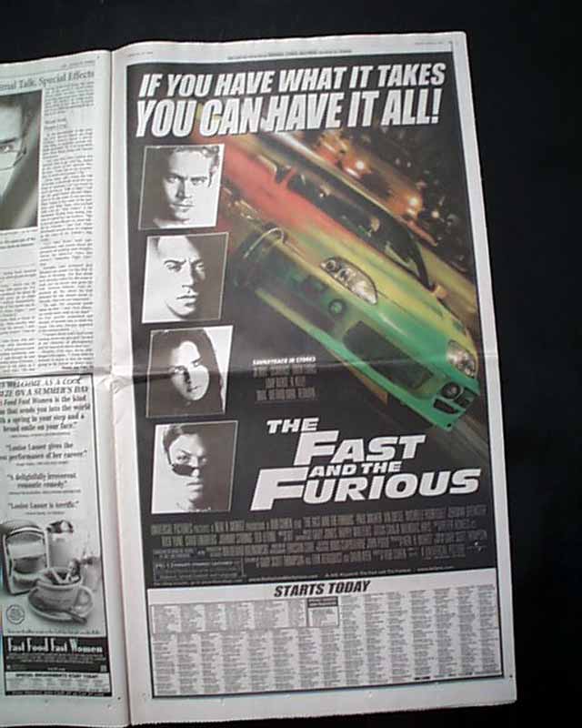 Review & premiere of "The Fast and the Furious", in a Los Angeles ...