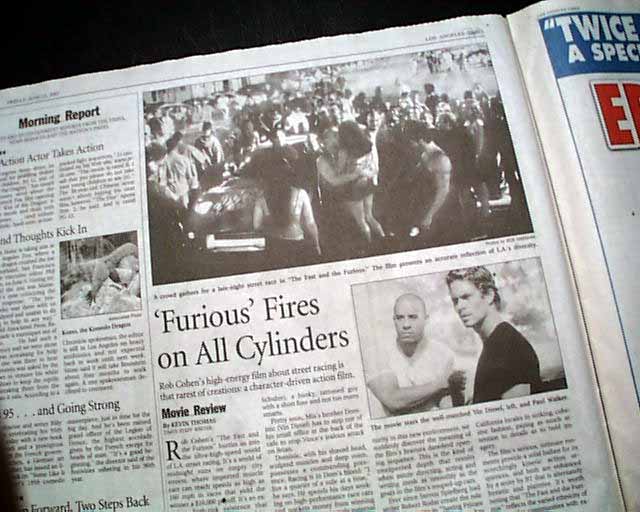 Review & premiere of "The Fast and the Furious", in a Los Angeles ...