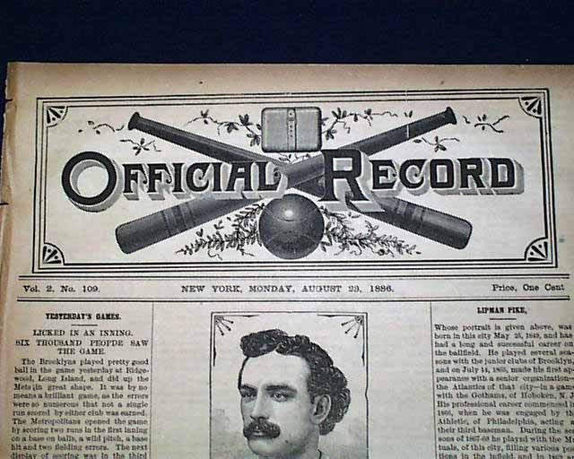 Rare baseball newspaper features Lipman Pike, Jewish star player ...