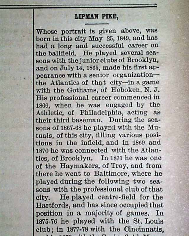 Lipman Pike, Jewish star player... first "recognized" professional ...