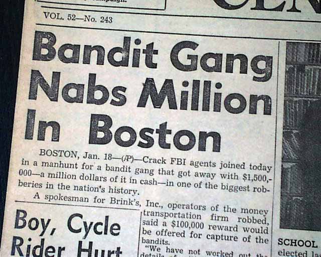 1950 Boston Brinks Robbery... - RareNewspapers.com