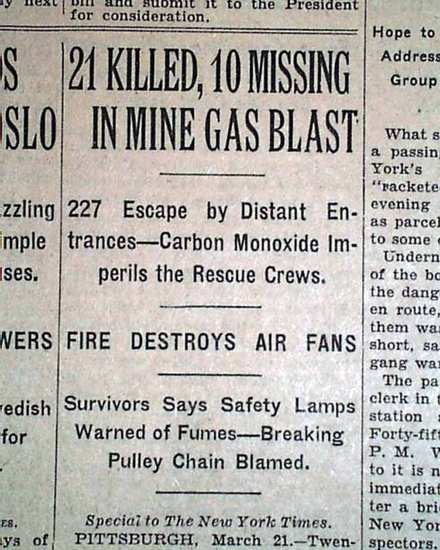 1929 Parnassus PA mine disaster.... - RareNewspapers.com