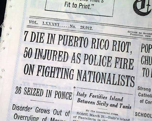 Pone massacre.... Puerto Rico... - RareNewspapers.com