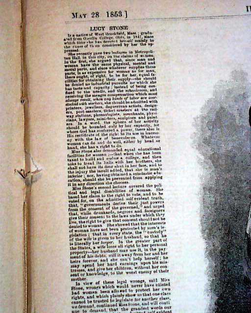 Lucy Stone, women's suffrage leader... - RareNewspapers.com