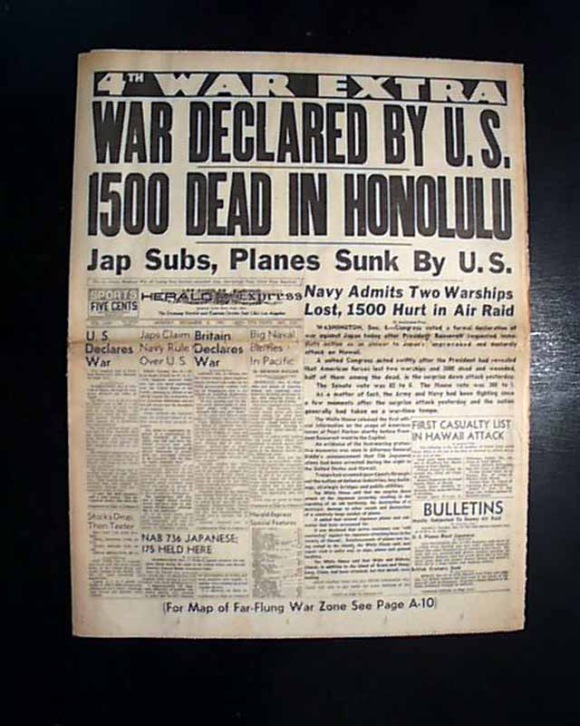 United States enters World War II... - RareNewspapers.com