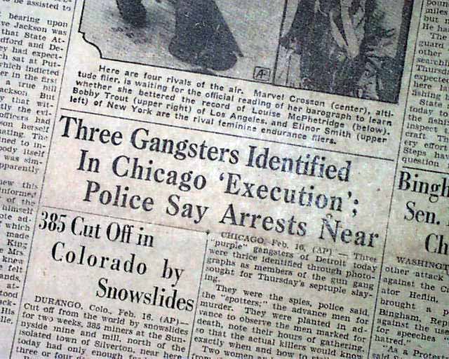St. Valentine's Day massacre in 1929... - RareNewspapers.com