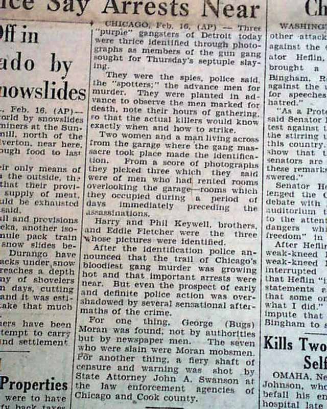 St. Valentine's Day massacre in 1929... - RareNewspapers.com