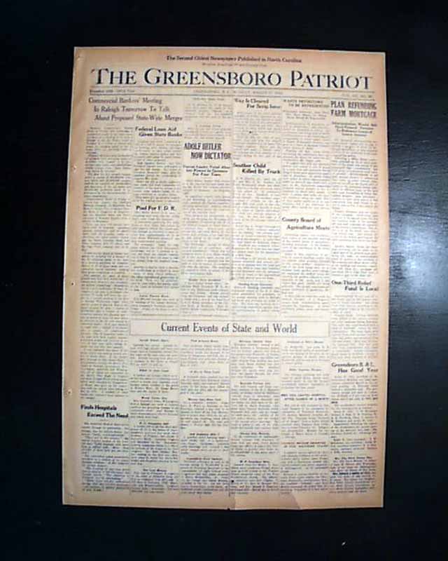 Hitler becomes dictator of Germany… - RareNewspapers.com