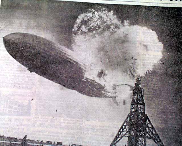 1937 airship Hindenburg disaster... - RareNewspapers.com