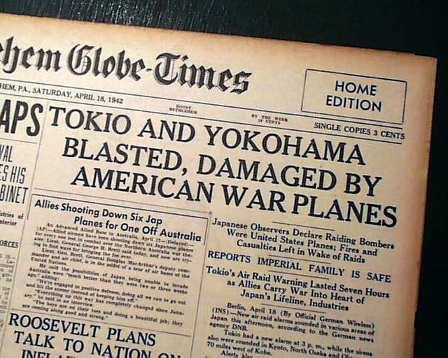 1942 Doolittle raid of Japan.... - RareNewspapers.com