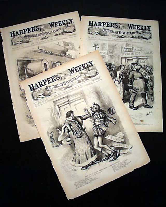Lot of Thomas Nast political cartoons... - RareNewspapers.com