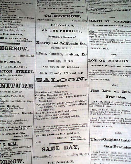 1871 Old West Newspaper From SAN FRANCISCO CA... - RareNewspapers.com