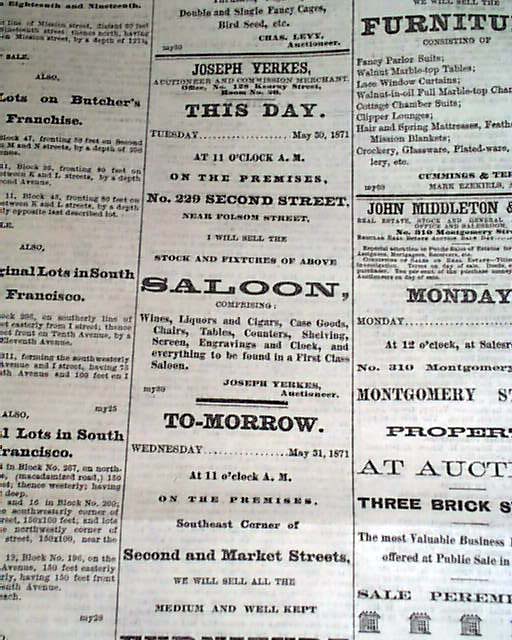 1871 Old West Newspaper From SAN FRANCISCO CA... - RareNewspapers.com