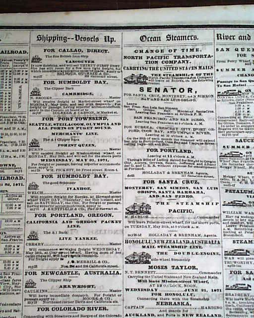 1871 Old West Newspaper From SAN FRANCISCO CA... - RareNewspapers.com