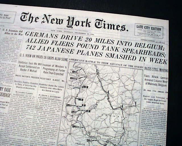 Battle of the Bulge beginning... Initial attack by the Germans ...