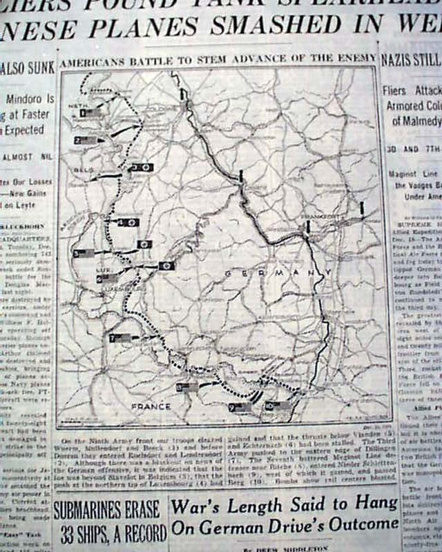 Battle of the Bulge beginning... Initial attack by the Germans ...