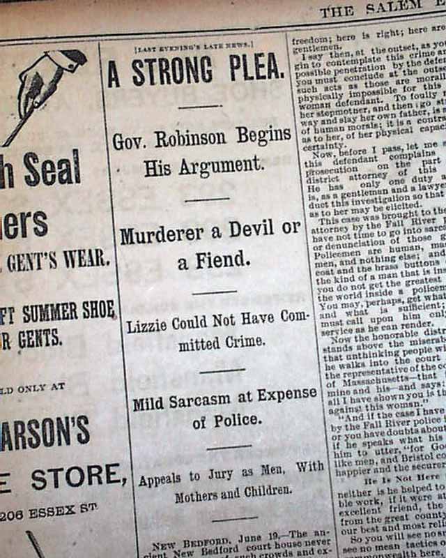 The Lizzie Borden murder trial... - RareNewspapers.com