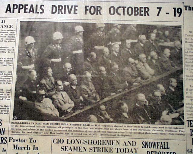 Nazi leaders sentenced to death in 1946... - RareNewspapers.com