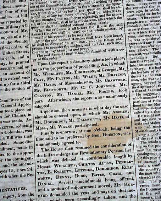 Trial on Sam Houston beating Wm. Stanbery... - RareNewspapers.com