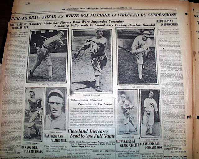 Terrific "Black Sox" World Series scandal issue... - RareNewspapers.com