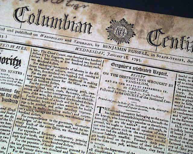 George Washington script signature on the front page ...