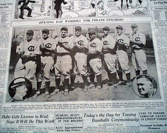 Chicago Cubs opens 1929 season with team photo...... - RareNewspapers.com