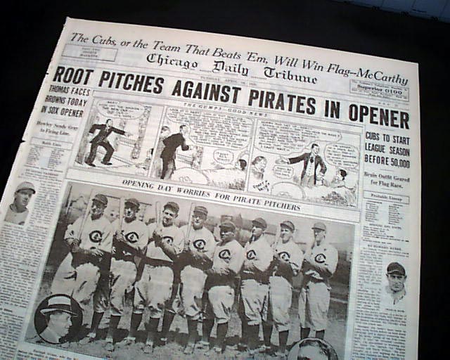 Chicago Cubs opens 1929 season with team photo...... - RareNewspapers.com