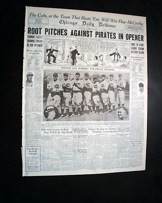 Chicago Cubs opens 1929 season with team photo...... - RareNewspapers.com