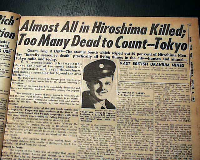 The atomic bomb unleashed on Hiroshima... - RareNewspapers.com
