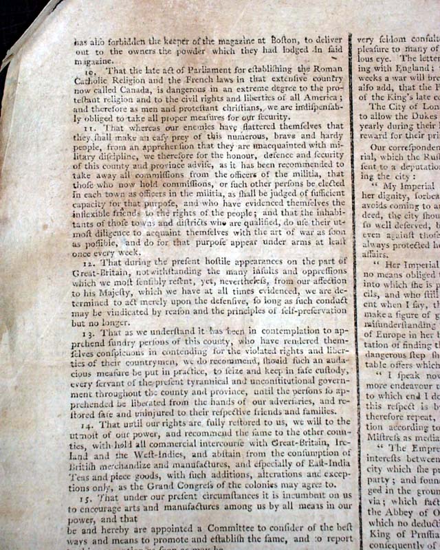 The Suffolk Resolves in a rare Virginia newspaper... - RareNewspapers.com