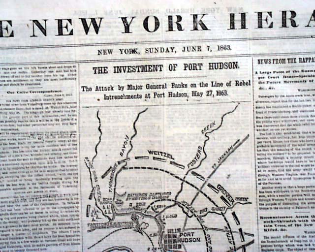 Port Hudson Map... - RareNewspapers.com
