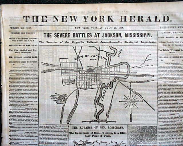 Movements of General Rosecrans CW Map... Jackson, Mississippi Map ...