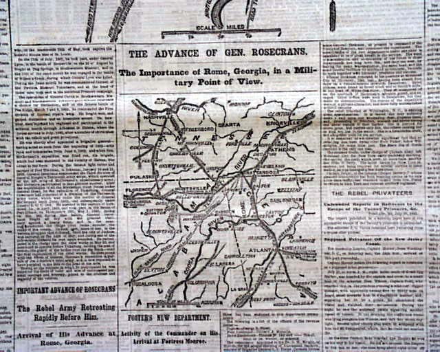 Movements of General Rosecrans CW Map... Jackson, Mississippi Map ...
