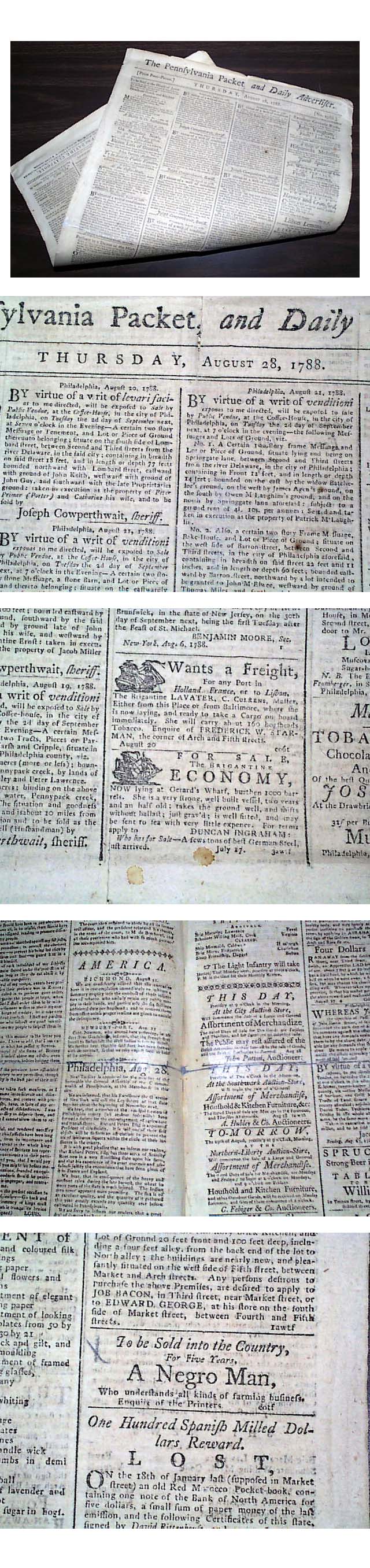 1788 Philadelphia newspaper... - RareNewspapers.com