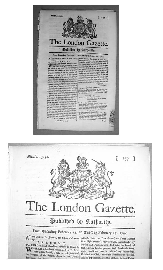 1795 LONDON ENGLAND Newspaper 207 Years Old ! - RareNewspapers.com