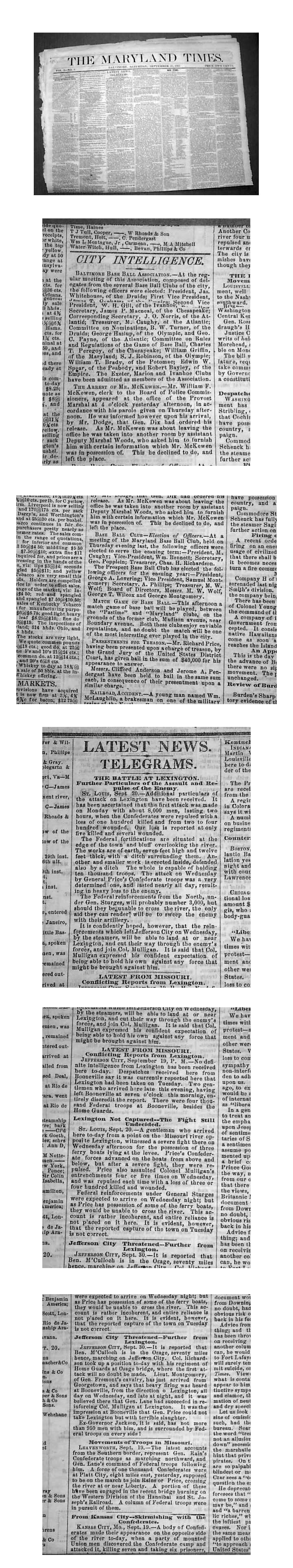 1861 Baltimore MD - Baseball... - RareNewspapers.com