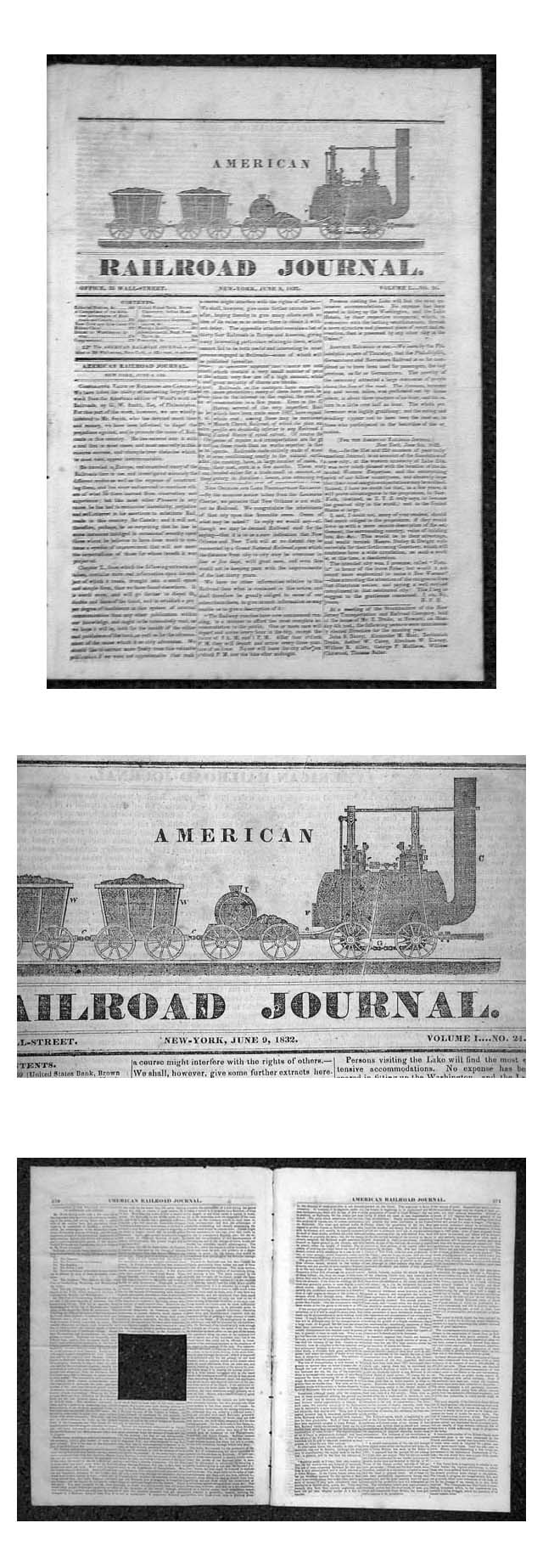 1832 AMERICAN RAILROAD JOURNAL Newspaper : Early ! - RareNewspapers.com