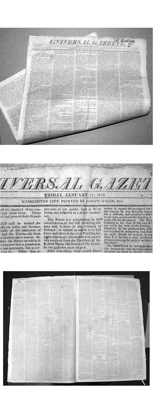 1811 Vintage Washington DC Political Newspaper; Universal Gazette ...