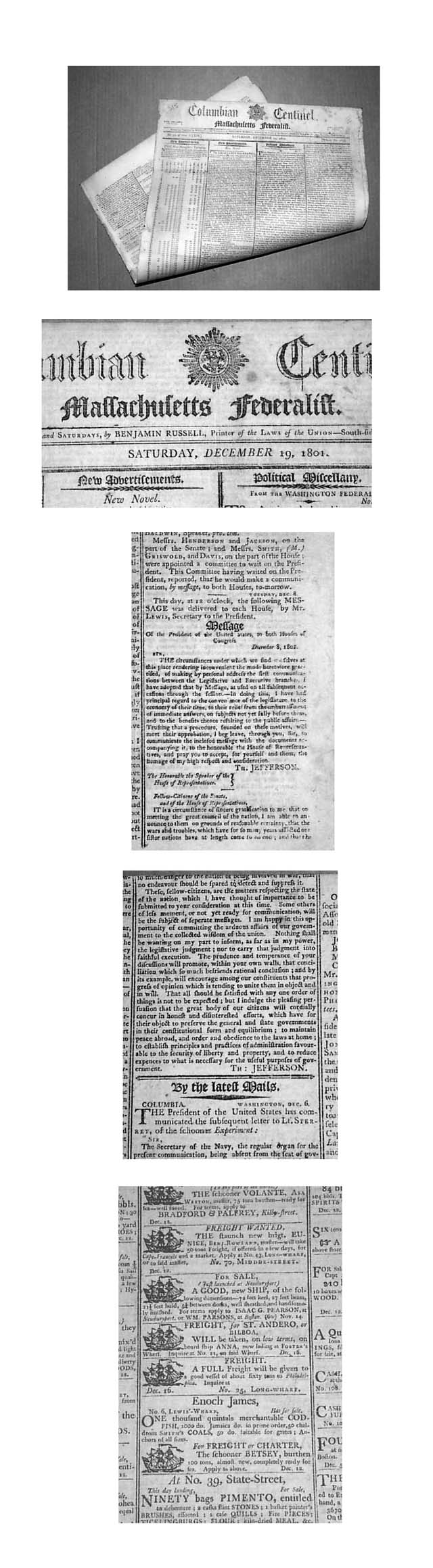 1801 President Thomas Jefferson Annual Message - RareNewspapers.com