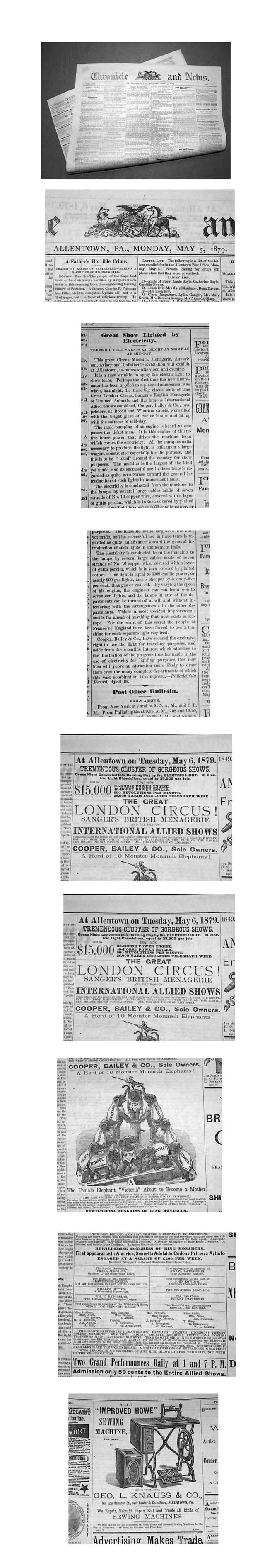 1879 First Ever Circus Under the Lights! - RareNewspapers.com