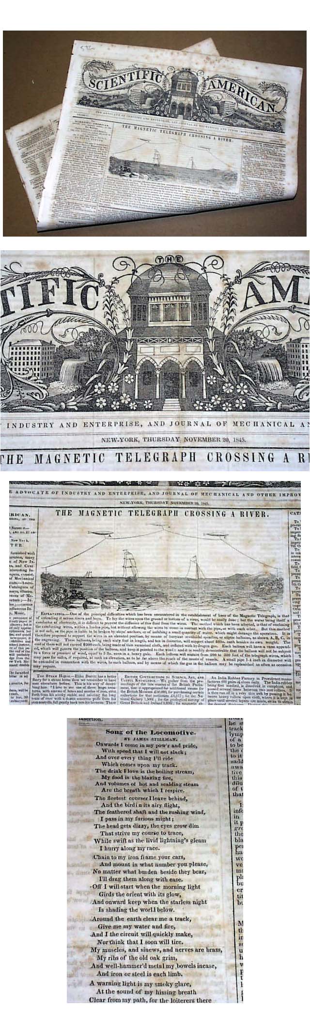 Volume 1 1846 Scientific American; Magnetic Telegraph - RareNewspapers.com